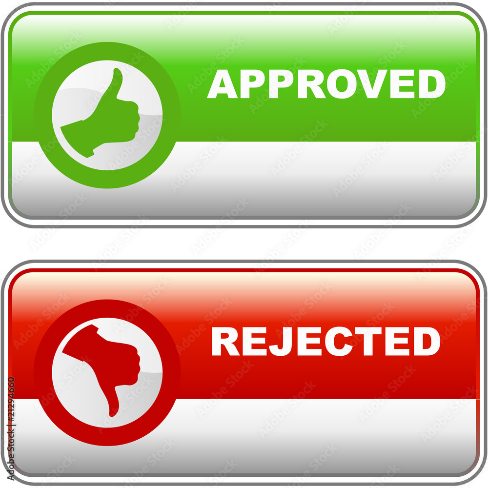 Approved and rejected icons. Stock Vector | Adobe Stock