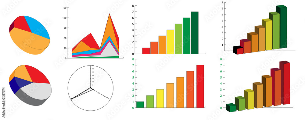 Vector illustration of bar and pie chart Stock Vector | Adobe Stock