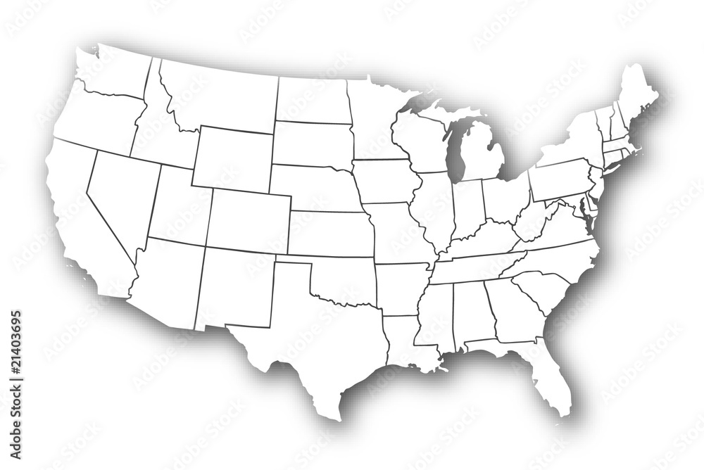 Embossed USA Map Stock Vector | Adobe Stock