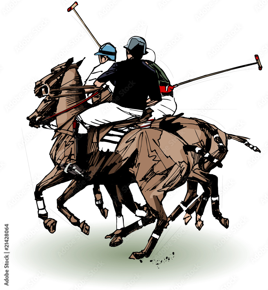 polo players (hand drawing) Stock Vector | Adobe Stock