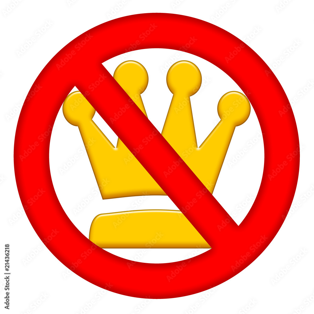 No kings authority prohibition symbol Stock Illustration | Adobe Stock