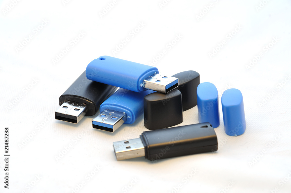 Foto de Isolated usb memory sticks do Stock | Adobe Stock