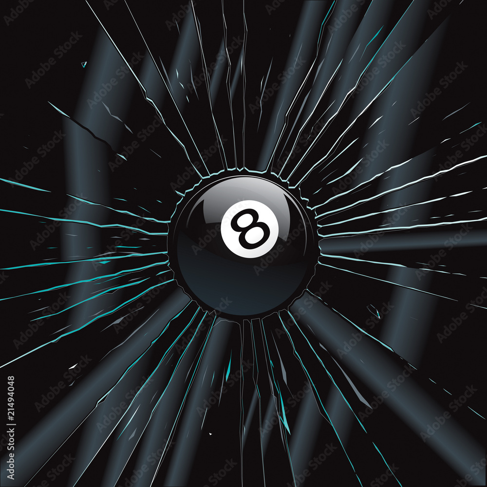 Broken Glass 2 8 Ball Stock Vector | Adobe Stock