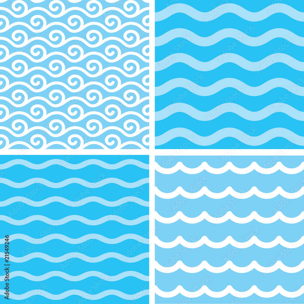 Seamless wave patterns Stock Vector | Adobe Stock
