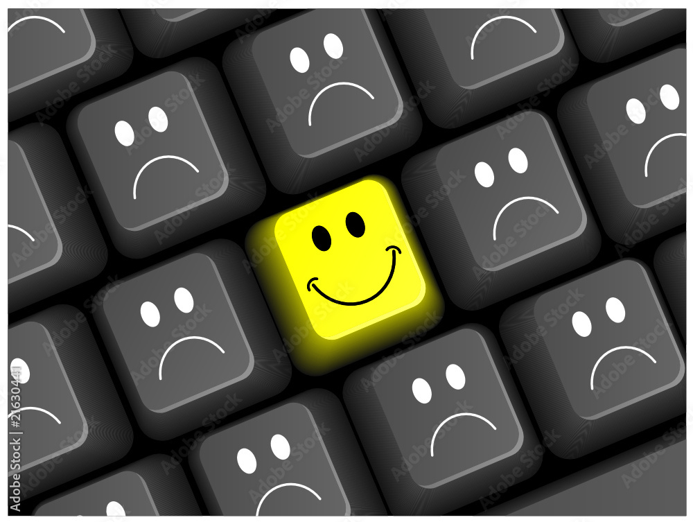 SMILEY Key on Keyboard (Yellow Buttons Emoticons Vector) Stock Vector ...