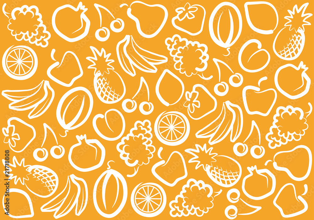 Seamless fruit background Stock Vector | Adobe Stock