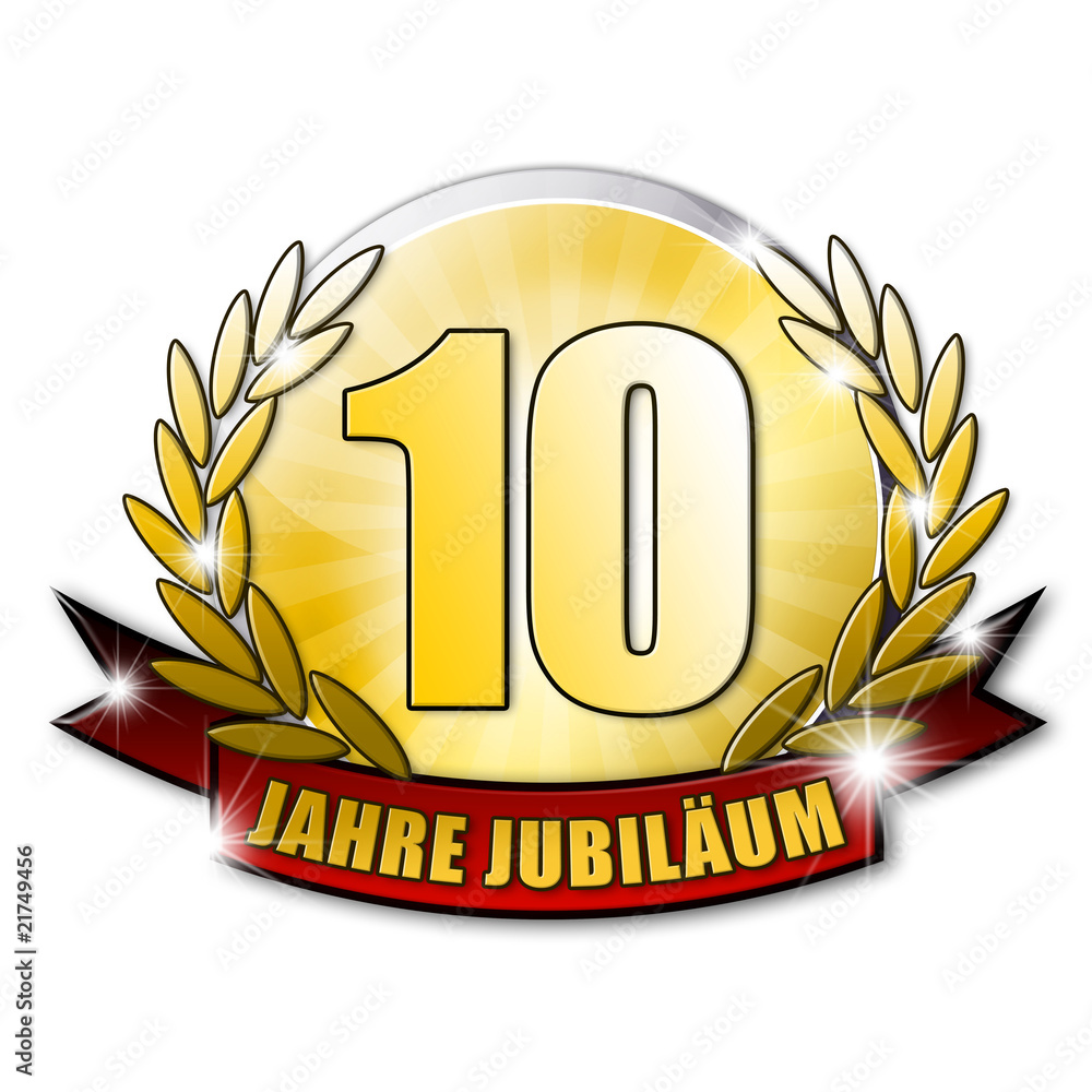 10 Jahre Jubiläum Button, Icon Stock Illustration | Adobe Stock