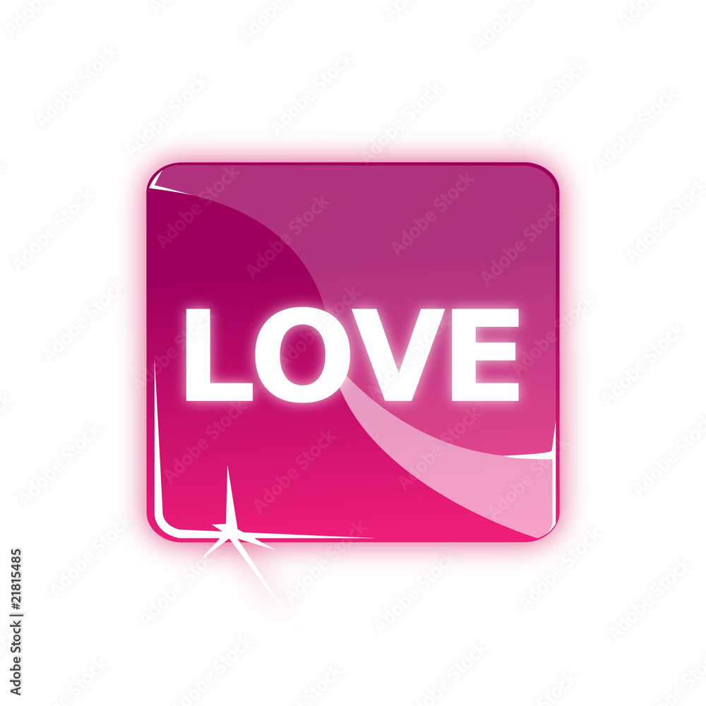 Picto rose amour - Icon pink LOVE Stock Vector | Adobe Stock