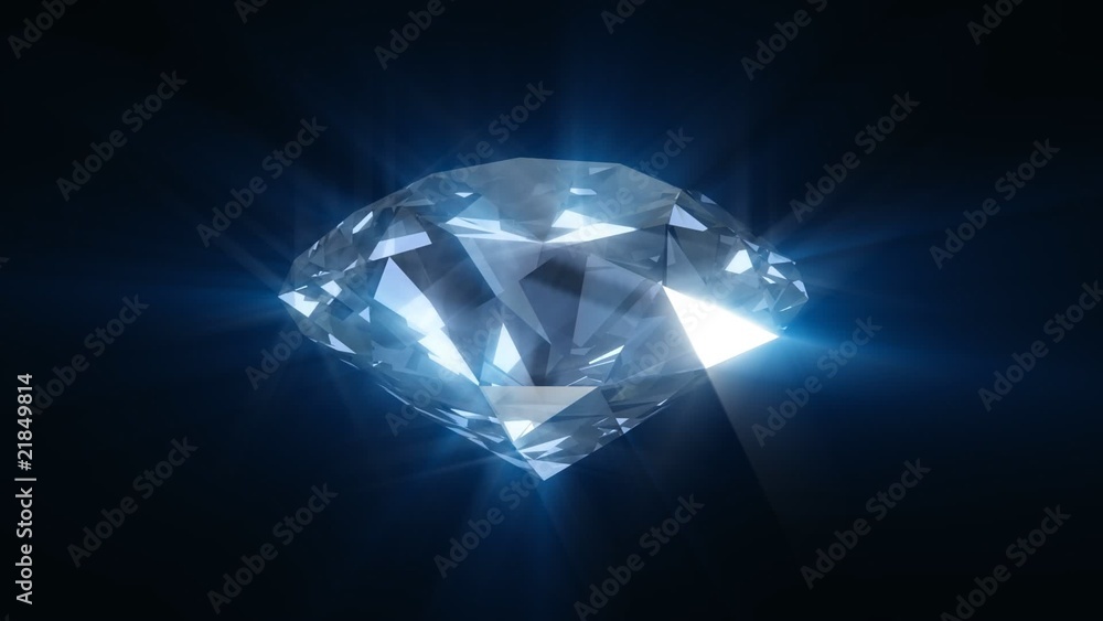 Spinning blue shining diamond - looped 3d animation Stock Video | Adobe ...