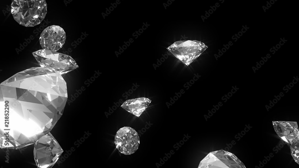 Falling shiny diamonds 03 - looped cg animation Stock Video | Adobe Stock