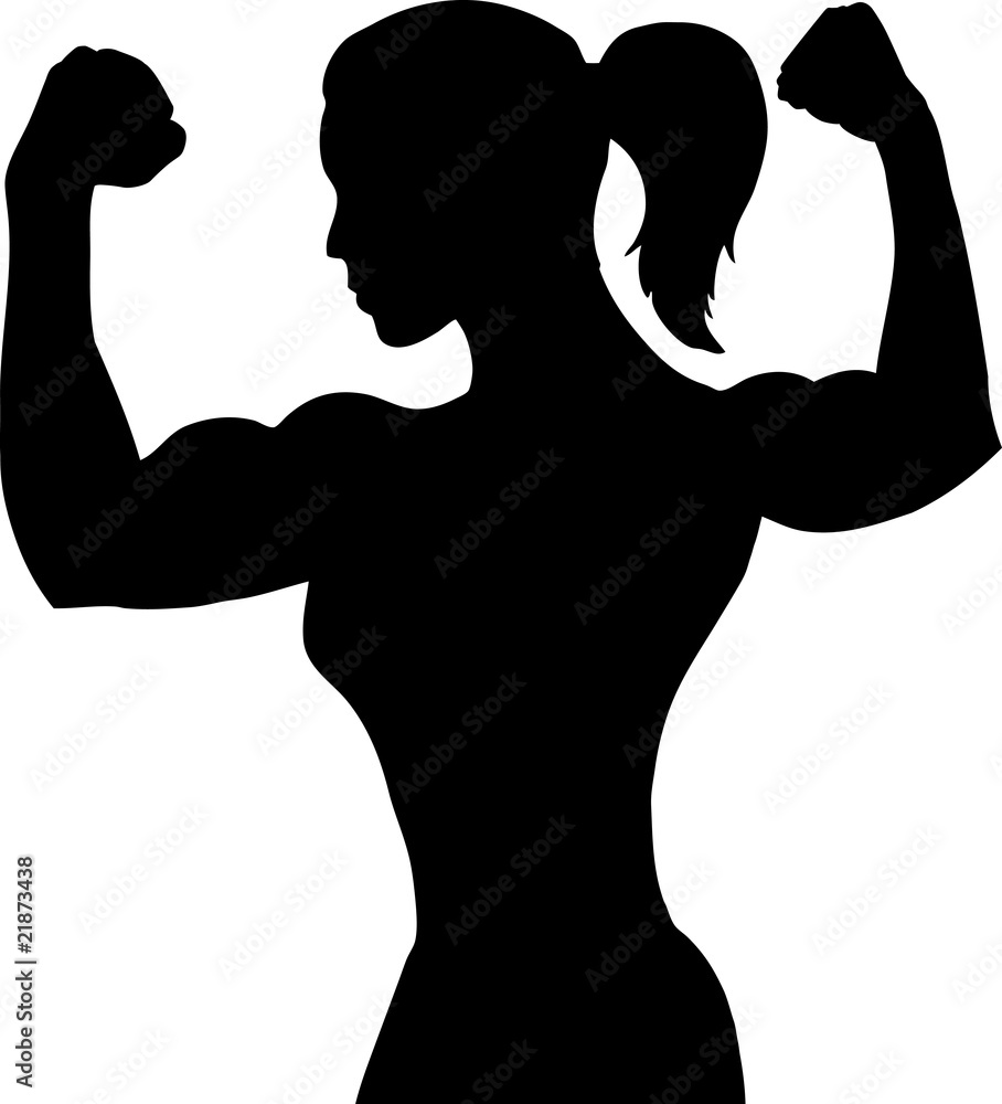 Outline of a female bodybuilder Stock Vector | Adobe Stock