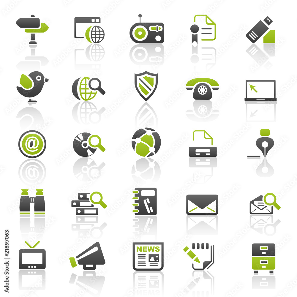 green communication icons - set 7 Stock-Vektorgrafik | Adobe Stock