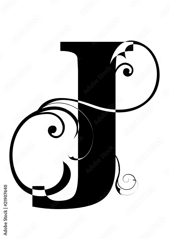 letra J alfabeto vector de Stock | Adobe Stock