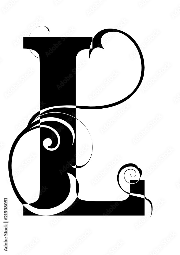 letra L alfabeto Stock Vector | Adobe Stock