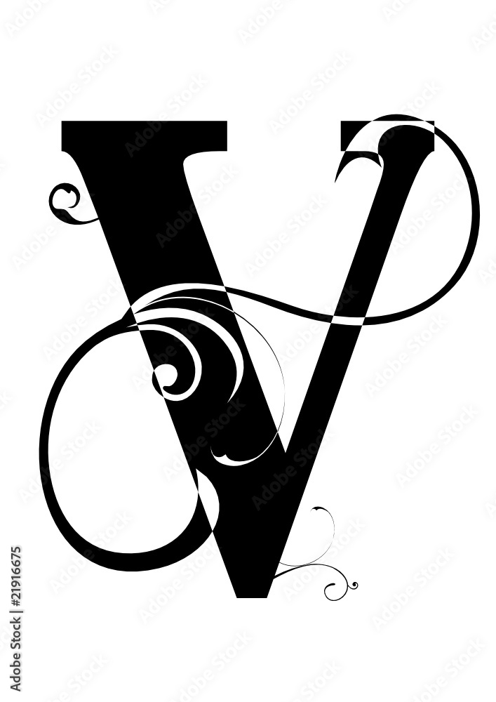 letra V alfabeto Stock Vector | Adobe Stock