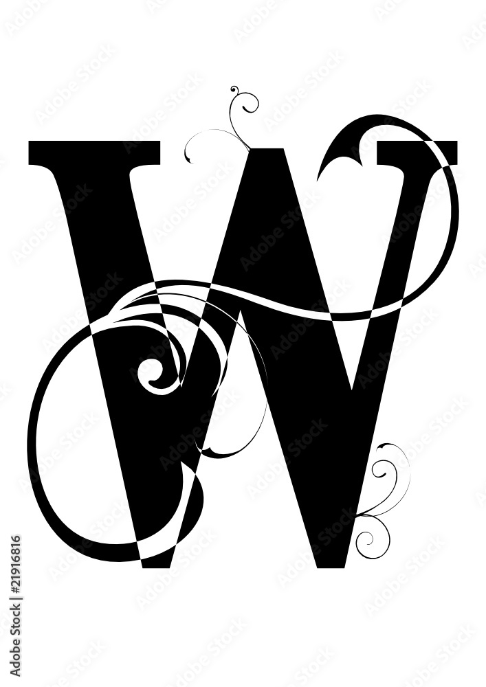 letra W alfabeto Stock Vector | Adobe Stock