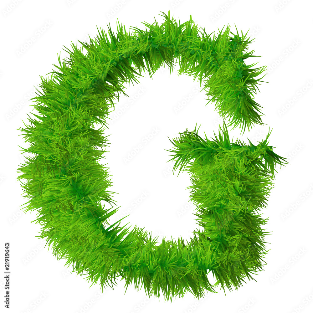 High resolution green grass font isolated o white Stock Illustration ...