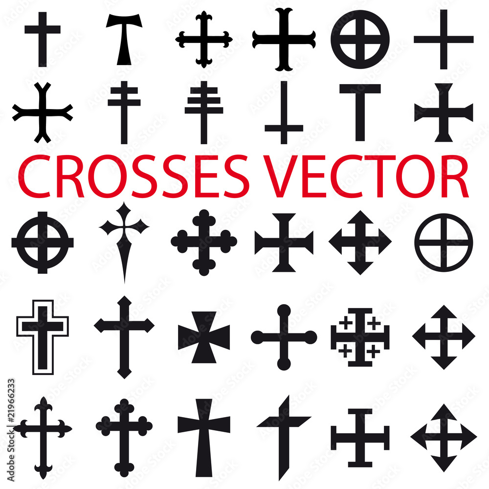 Set Crosses vector. various religious symbols Stock Vector | Adobe Stock