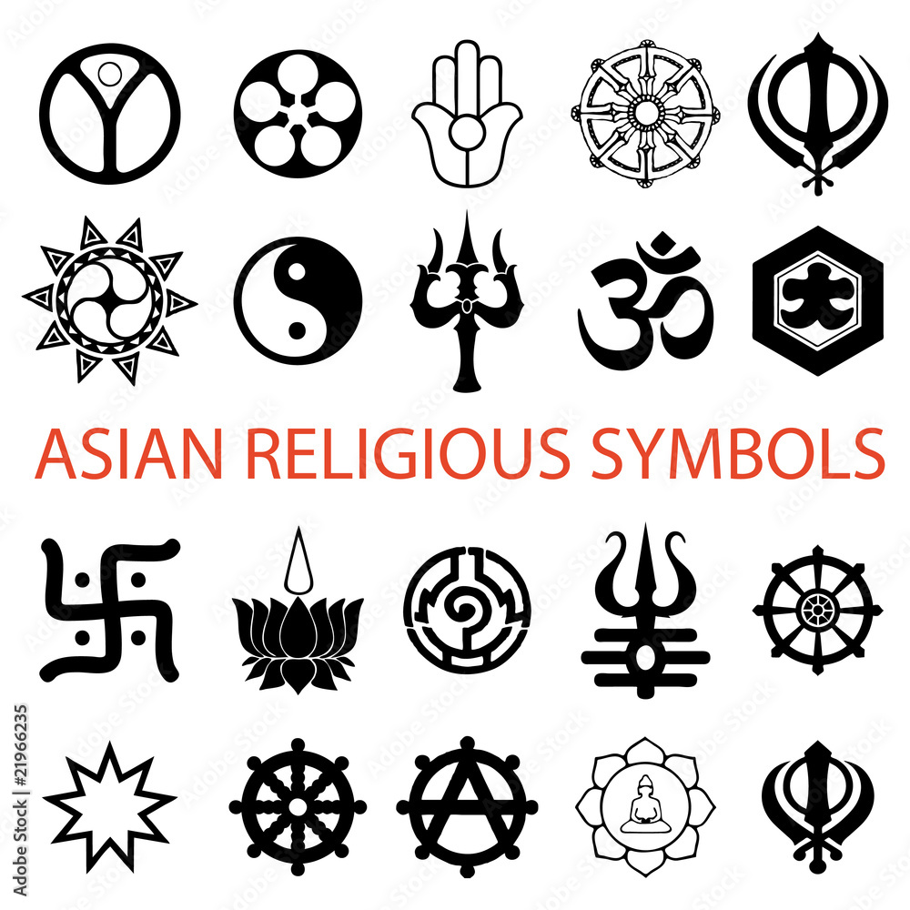 vector. various religious symbols asian Stock Vector | Adobe Stock