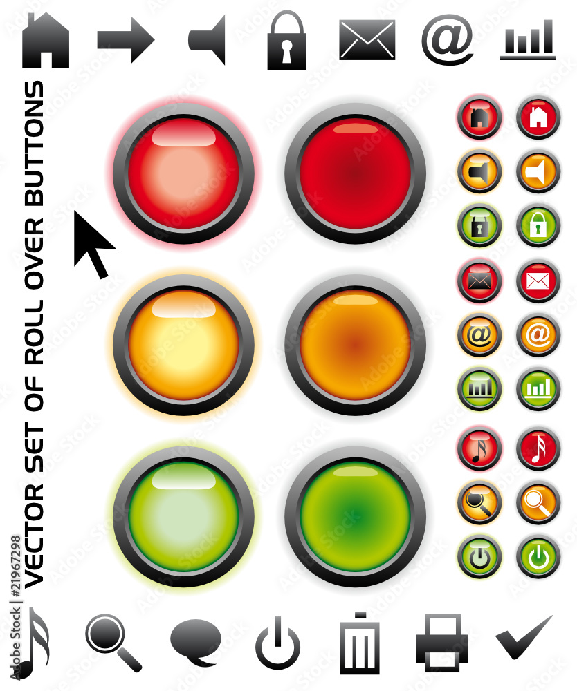 Vecteur Stock Roll over buttons | Adobe Stock
