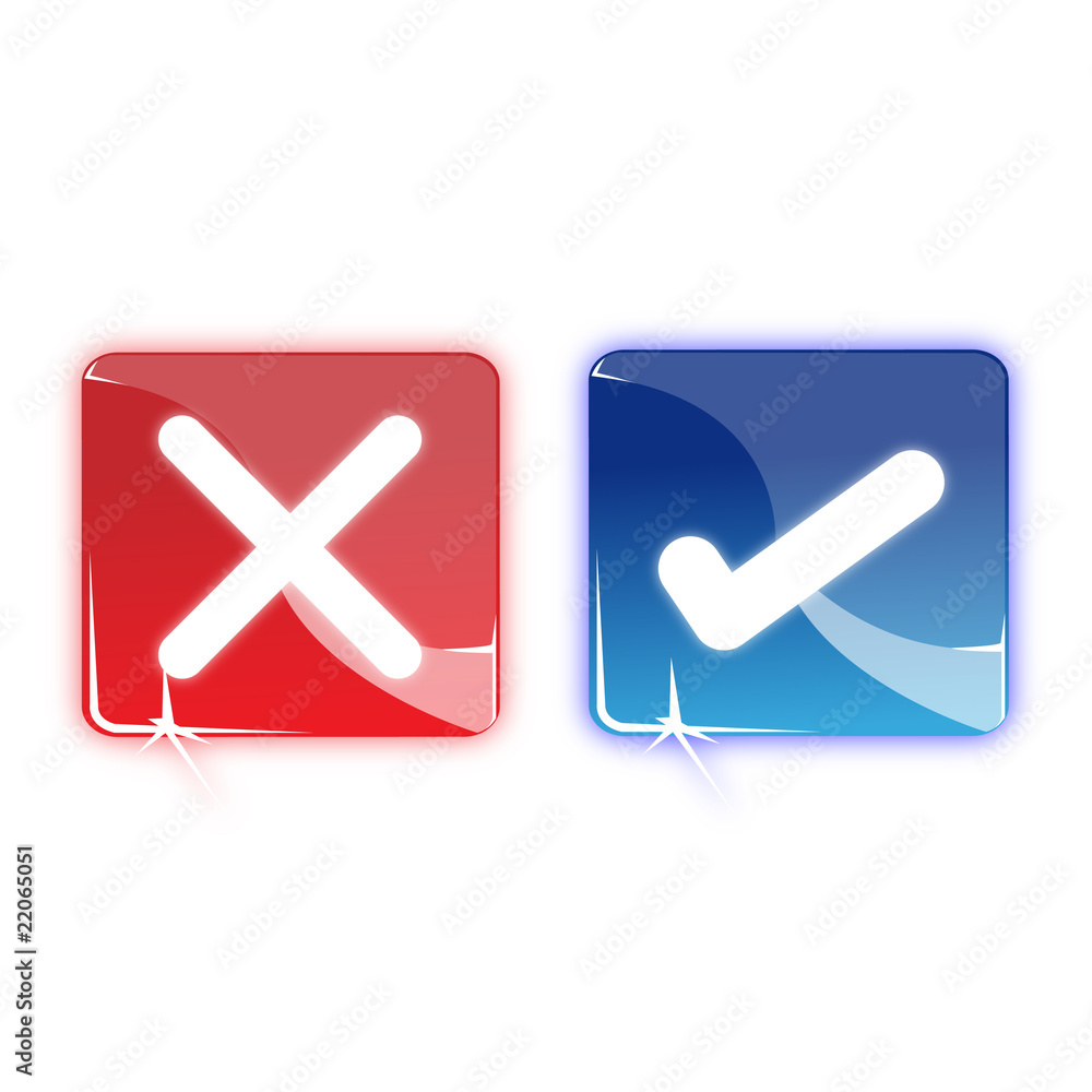 Picto refuser accepter - Icon cancel validate Stock Vector | Adobe Stock
