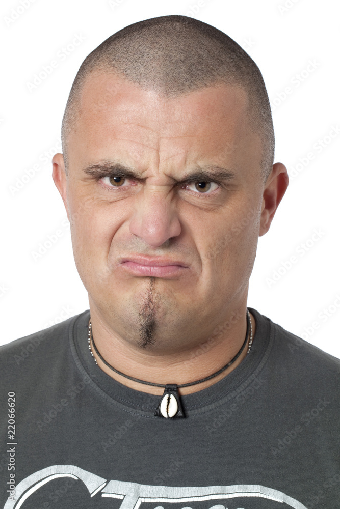 jeune homme grimace râleur grognon Stock-Foto | Adobe Stock