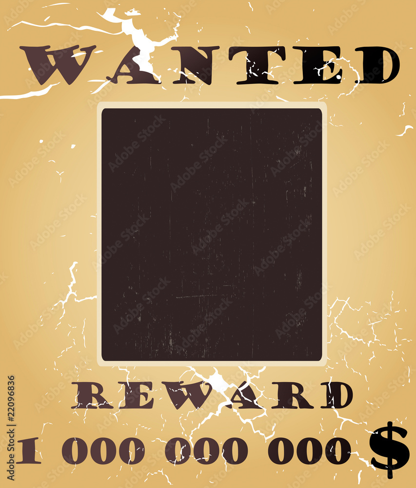 Old west wanted poster vector background with photo space Stock Vector ...
