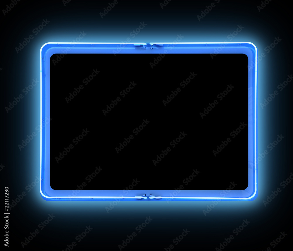 Bright Blue Border Neon Sign Stock Photo | Adobe Stock