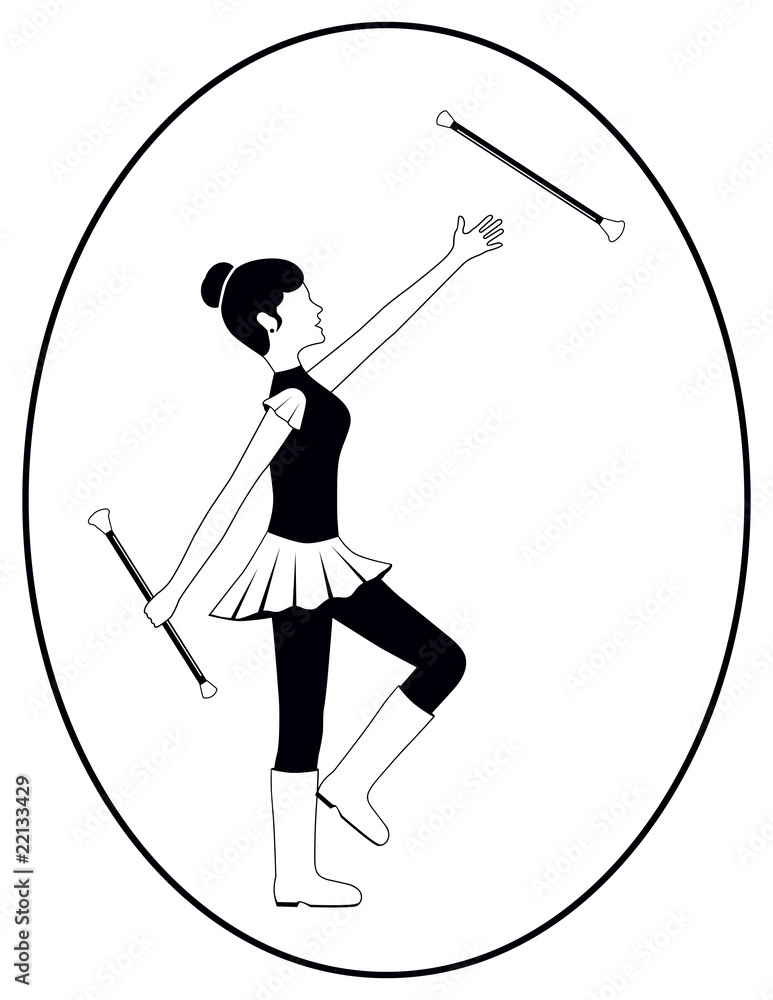 Baton Twirler Silhouette Stock Vector | Adobe Stock