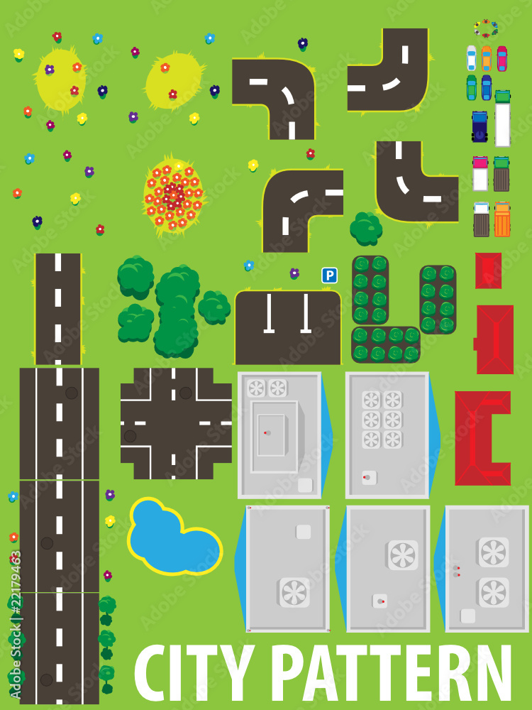 Vector Pattern City. Top view. Stock Vector | Adobe Stock