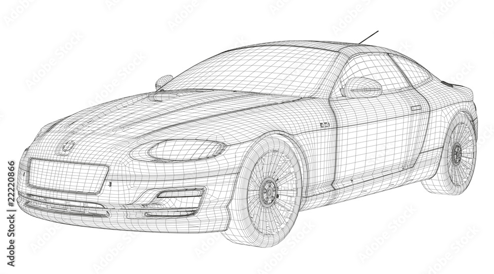 auto 3d mesh 1 Stock Illustration | Adobe Stock