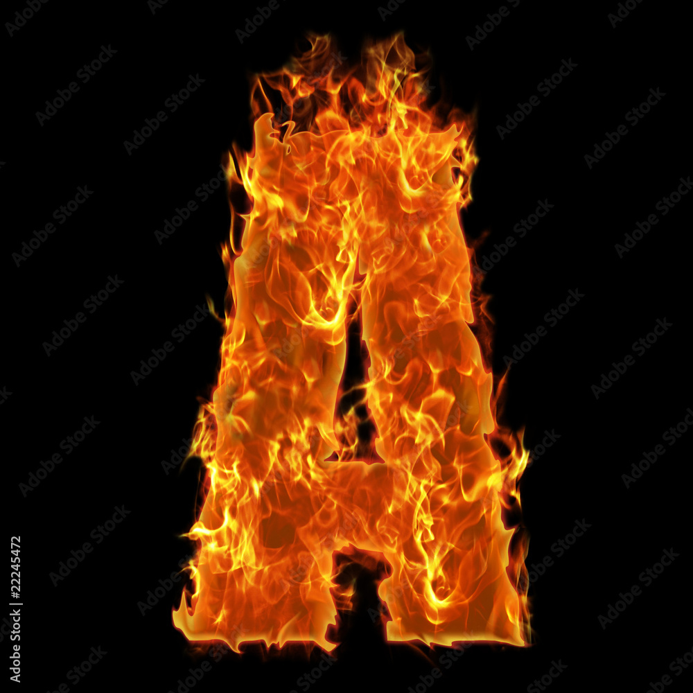 Burning Alphabet letter A Stock Illustration | Adobe Stock