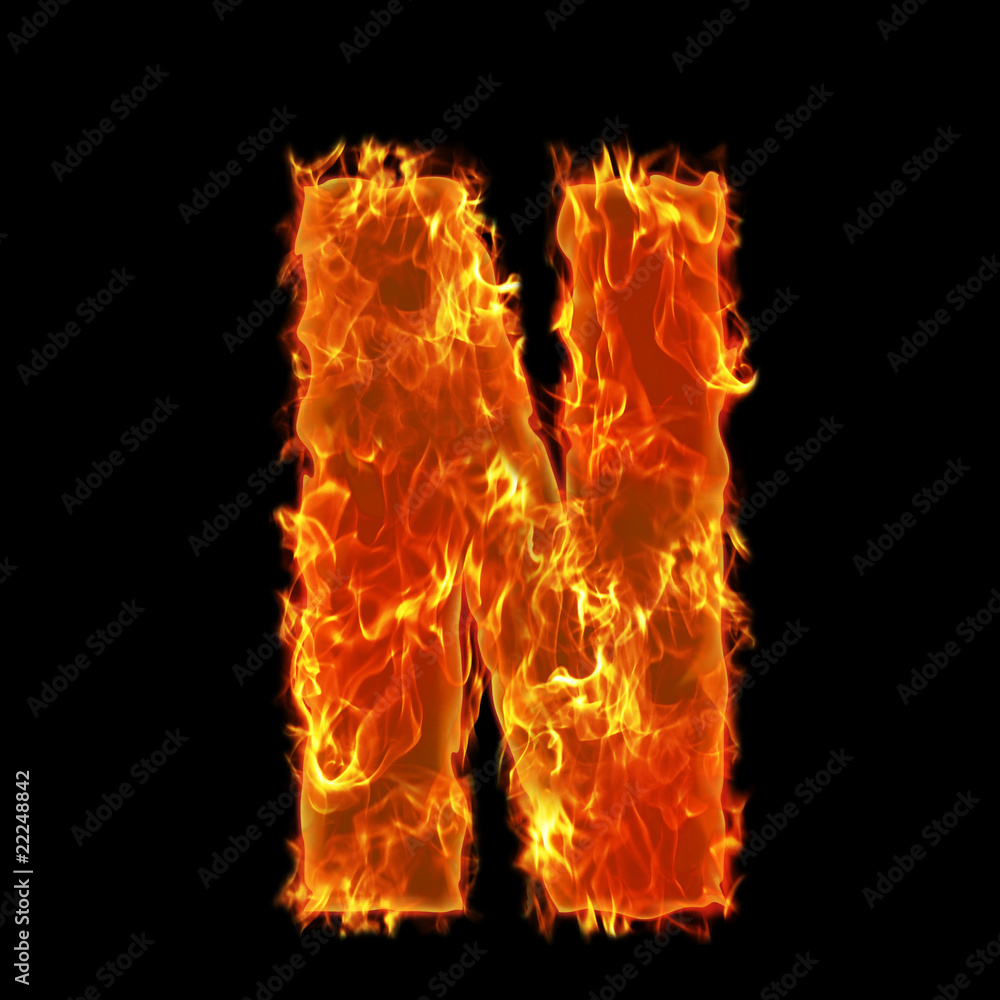 Burning Letter N