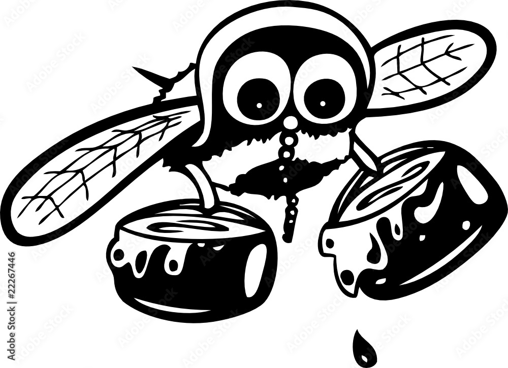 Biene, Wespe, Honig, Comic Stock-Vektorgrafik | Adobe Stock