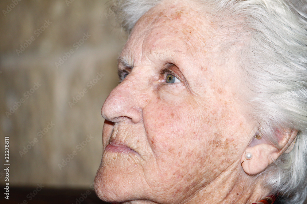 old woman profile portrait Stock Photo | Adobe Stock