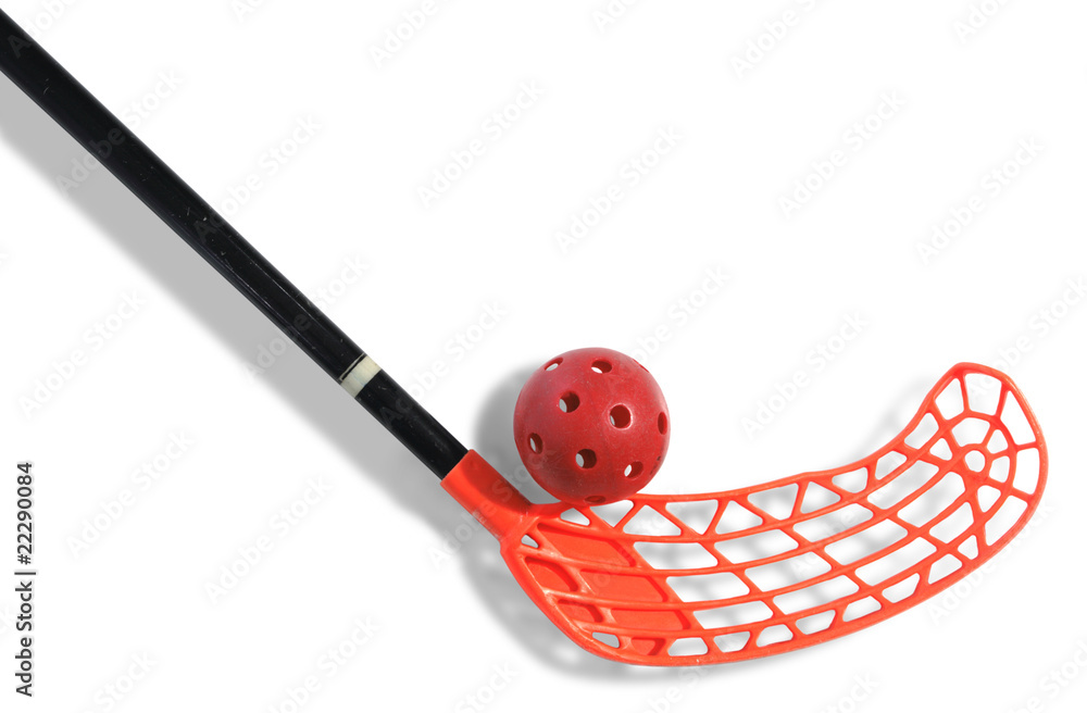 old floorball stick and ball Stock Photo | Adobe Stock