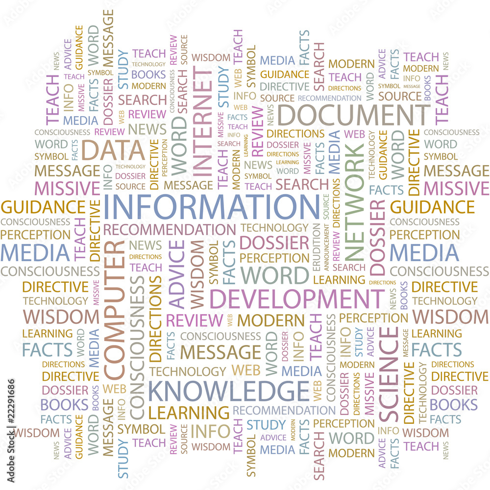 INFORMATION. Word collage on white background. Stock Vector | Adobe Stock