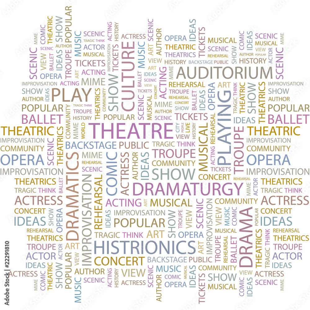 THEATRE. Word collage on white background. Stock Vector | Adobe Stock