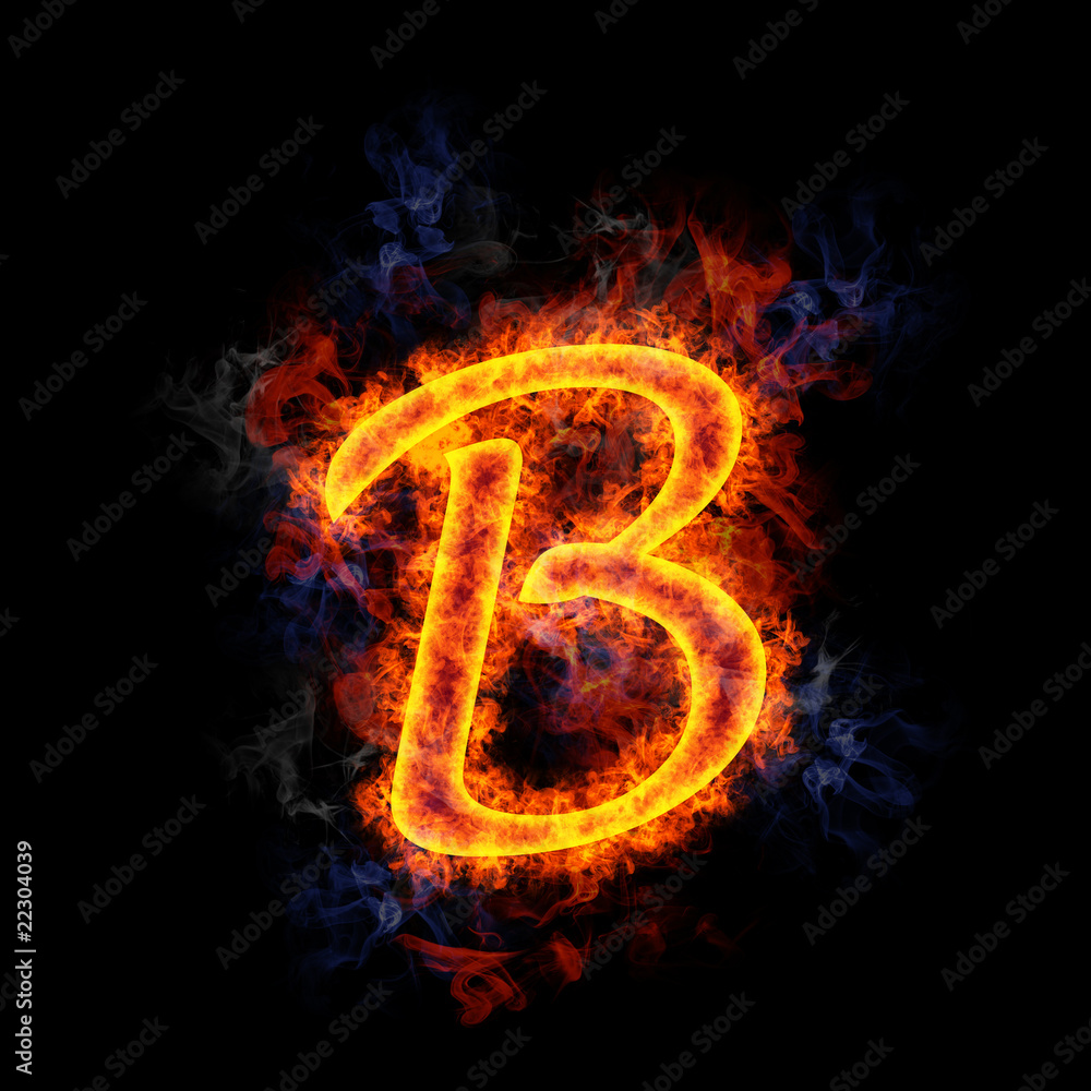 Fiery letter B. Stock Illustration | Adobe Stock