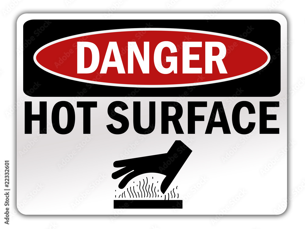 Safety Sign "Danger - Hot Surface" ilustração do Stock | Adobe Stock