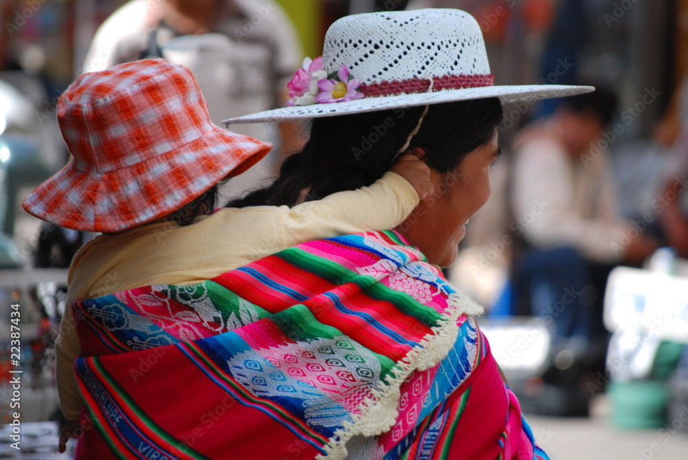 Cholita et son bébé Stock Photo | Adobe Stock