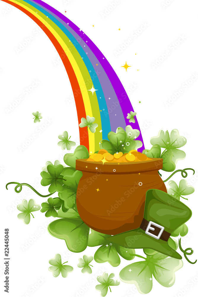 Pot Of Gold At The End Of The Rainbow Clip Art