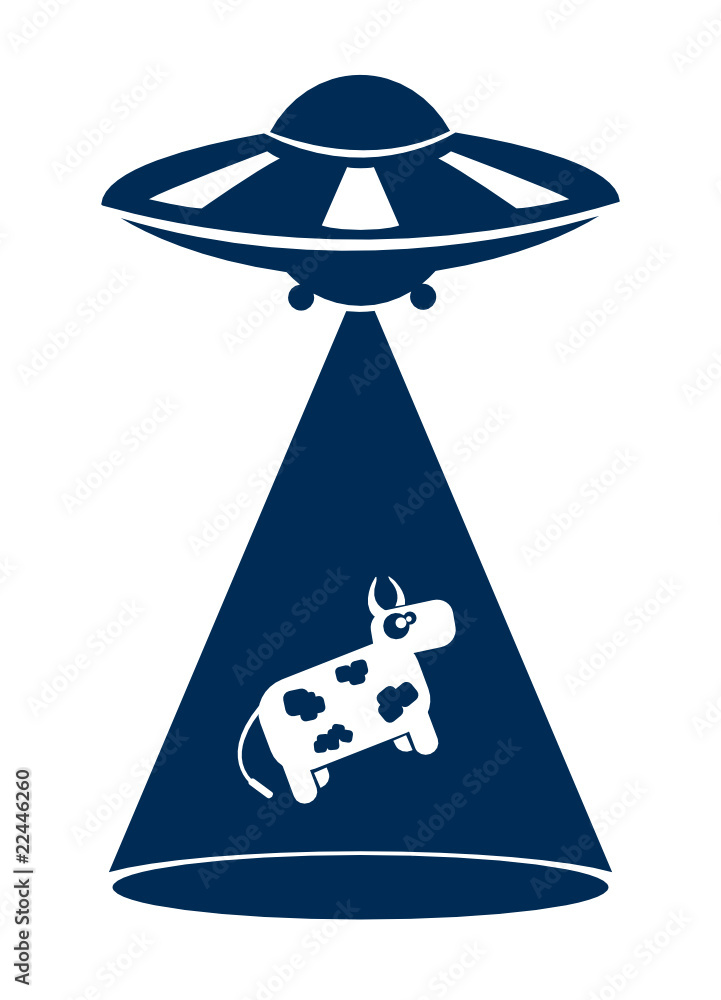 Vector one color sign of cow abduction Stock Vector | Adobe Stock
