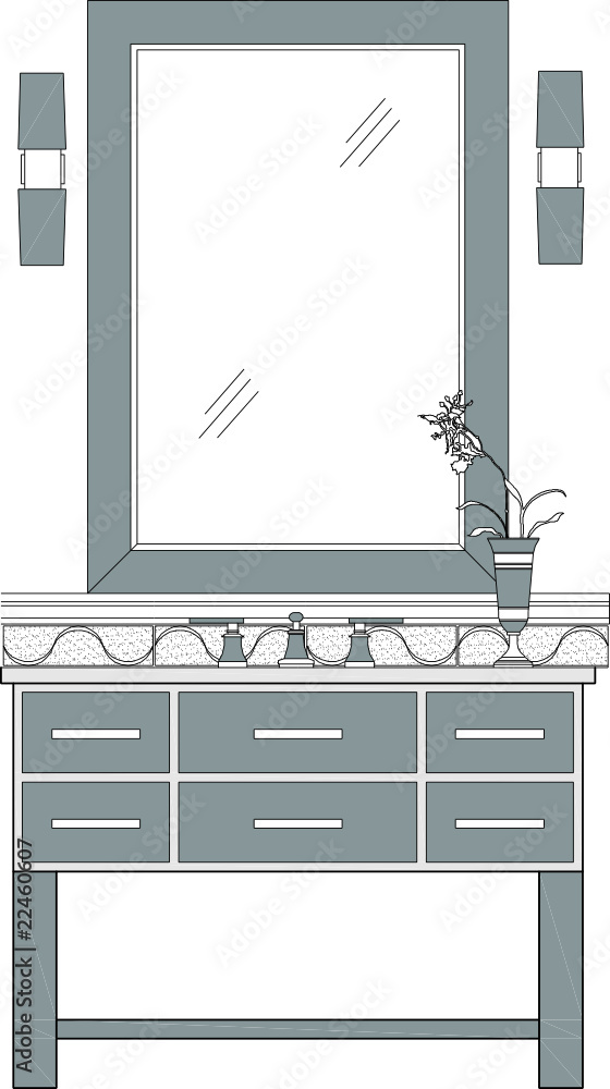 vanity line drawing Stock Vector | Adobe Stock