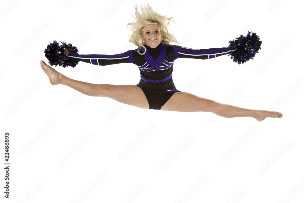 Cheerleader splits in the air Stock Photo | Adobe Stock