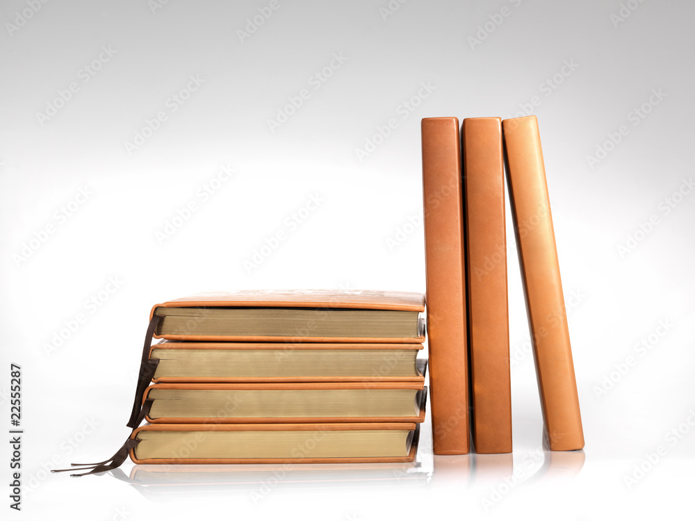 Books with leather binding and gilt edging Stock-Foto | Adobe Stock