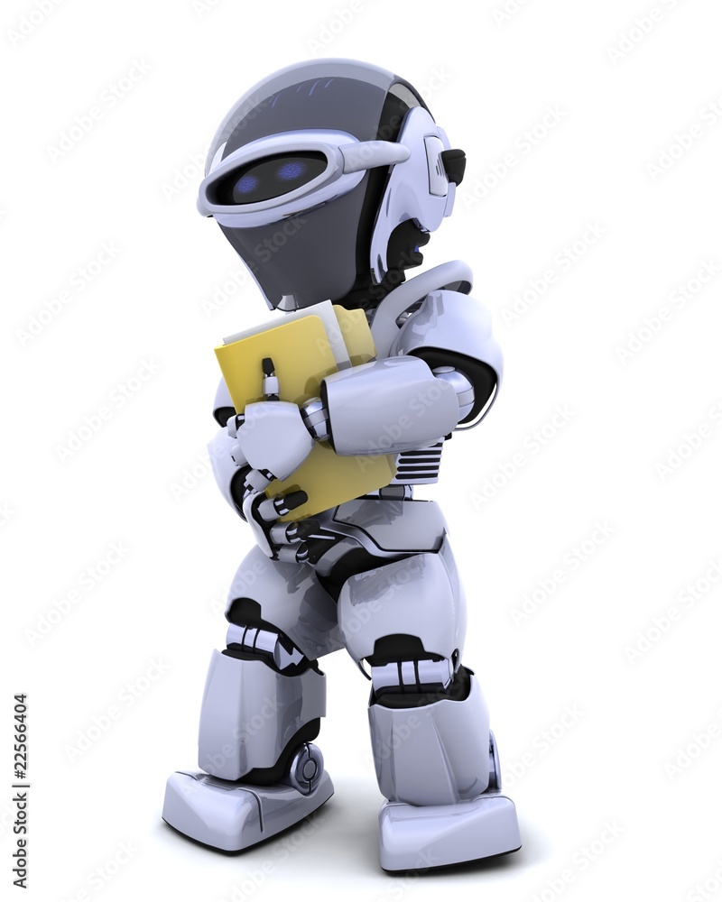 robot with document folder Stock Illustration | Adobe Stock