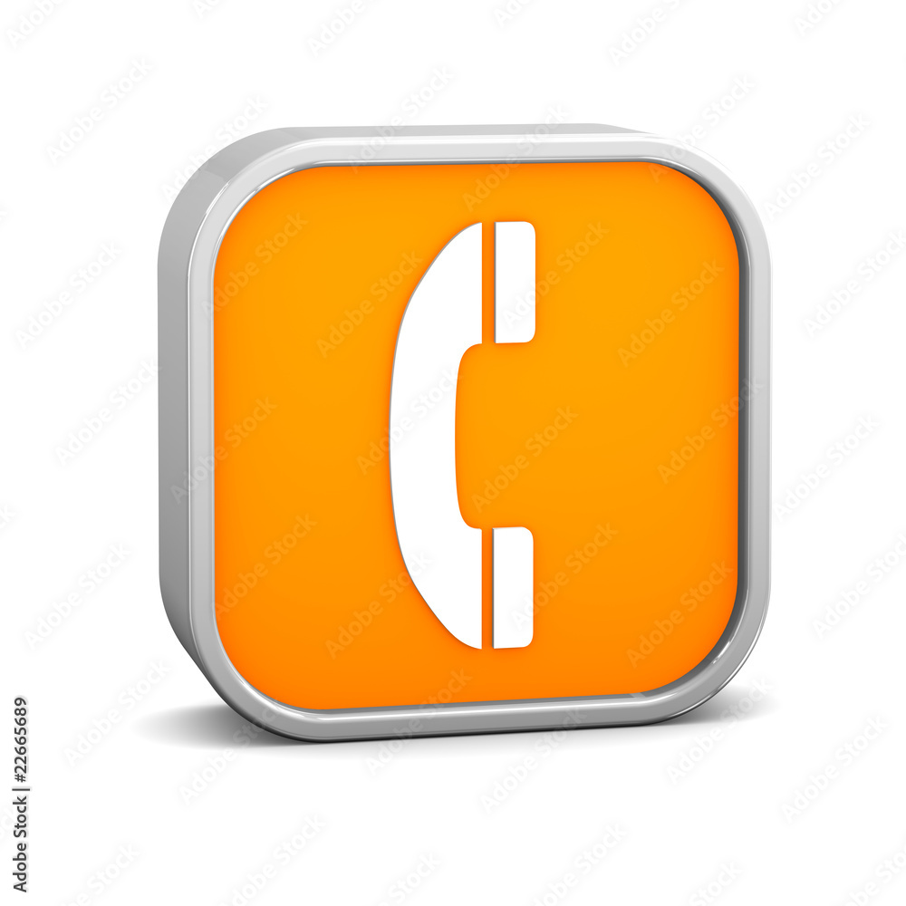 Orange Phone Sign Stock-Illustration | Adobe Stock