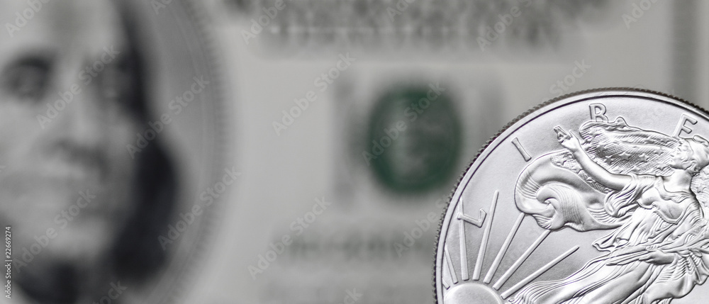 Silver coin horizontal Stock Photo | Adobe Stock