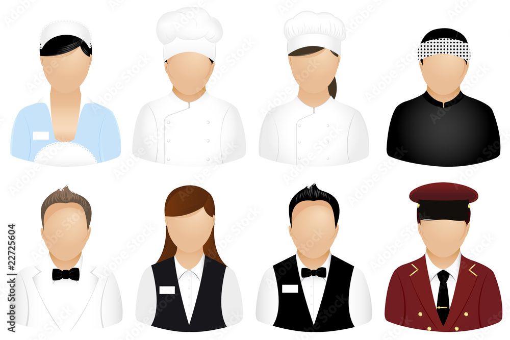 Restaurant People Icons Stock Vector | Adobe Stock